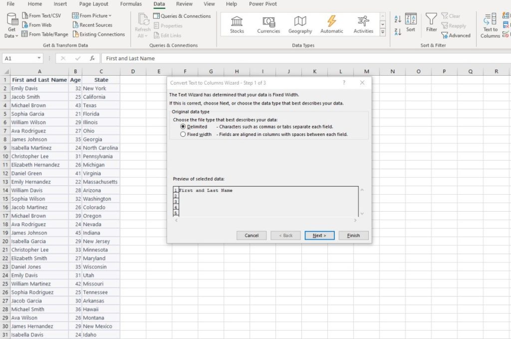Text To Columns In Excel A Guide To Splitting Data Into Columns